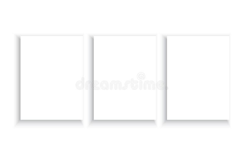 Framed Blank Panels. Minimal White Background. Geometric Shadow Effect ...