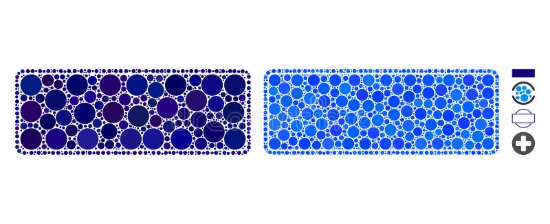 Framed Filled Rounded Rectangle Composition Icon of Circles Stock ...