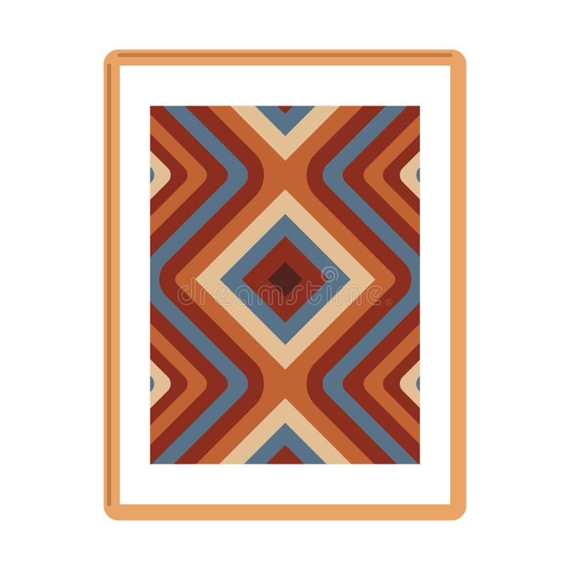 Framed Geometric Pattern with Earthy Tones for Decor, Vector Stock ...