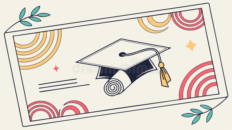 Framed Graduation Cap Achievement Vector, Vector Design Generative AI Stock Vector ...