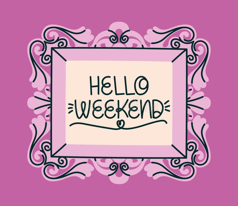 Hello Weekend Rainbow and Cloud Smile Cartoon Doodle Illustration Stock ...