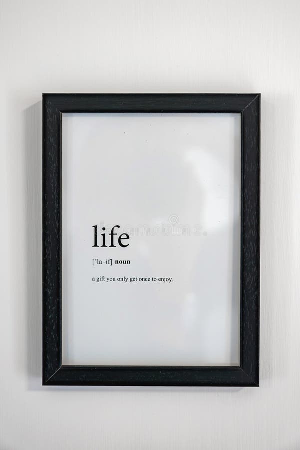 Minimalist Framed Artwork Featuring the Word Life and Its Definition ...