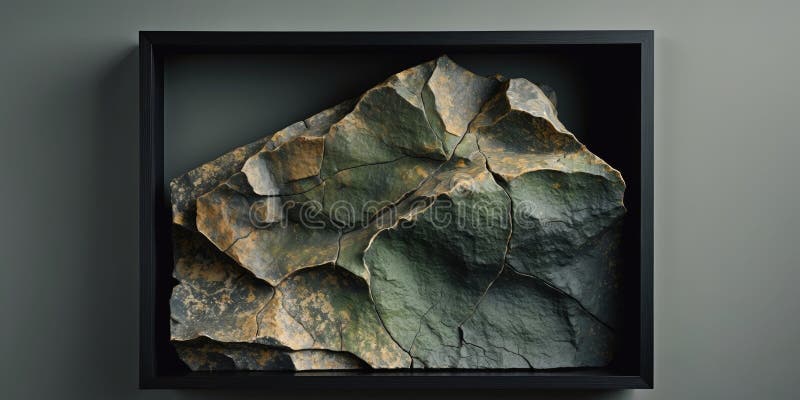 Framed Natural Rock Formation with Cracked Surface and Rough Edges ...