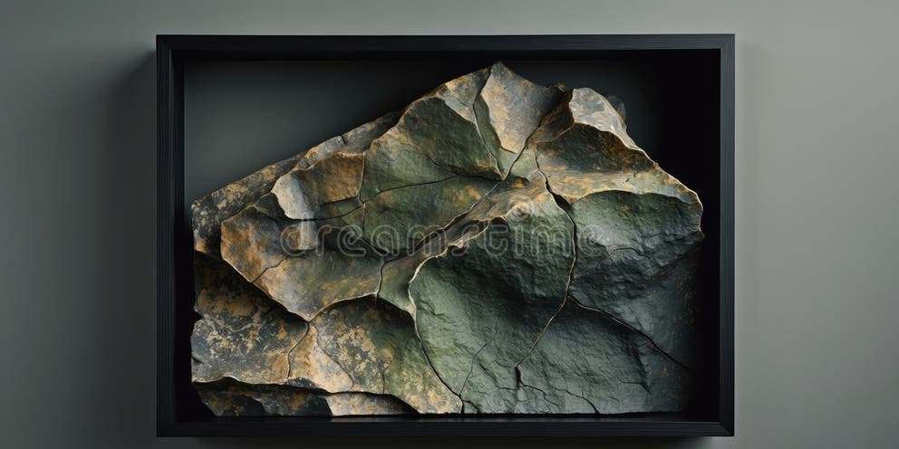 Framed Natural Rock Formation with Cracked Surface and Rough Edges ...