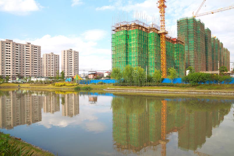 Framed New Construction of a House Stock Photo - Image of modern ...