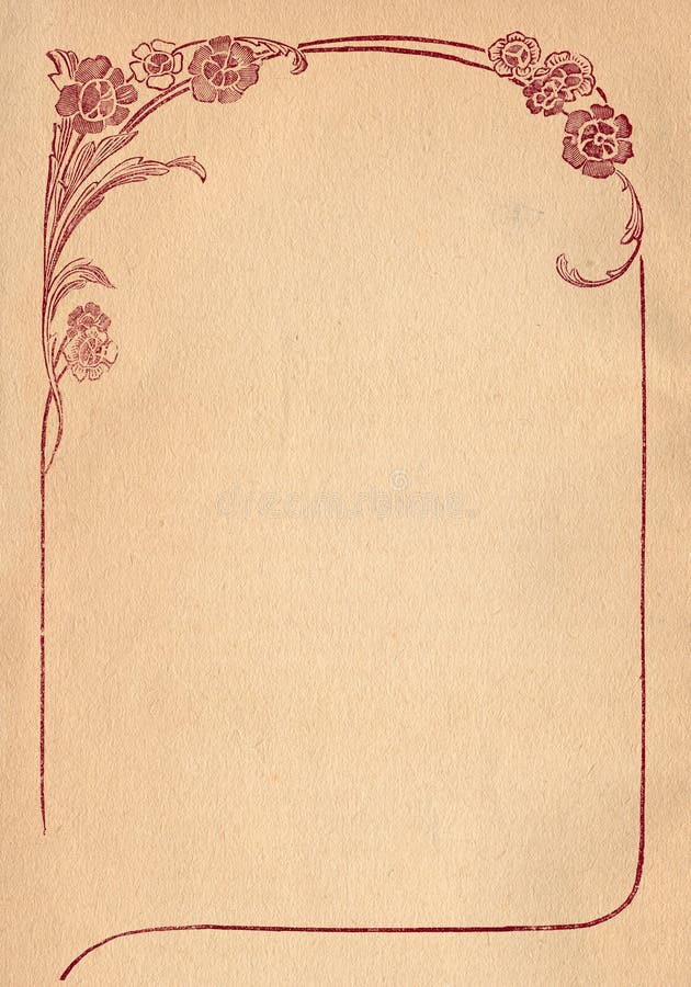 Decorated framed paper stock image. Image of branches - 1391849