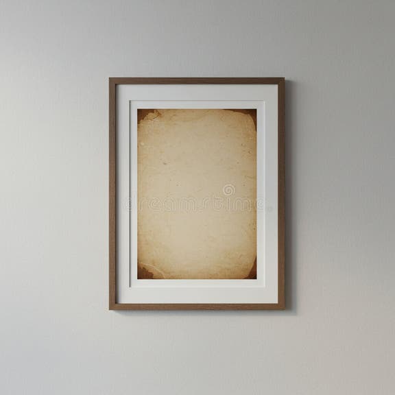 A Framed Piece of Parchment Paper is Displayed on a Plain Wall. the ...