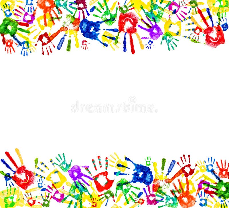 Handprint border stock vector. Illustration of notepaper - 41755574