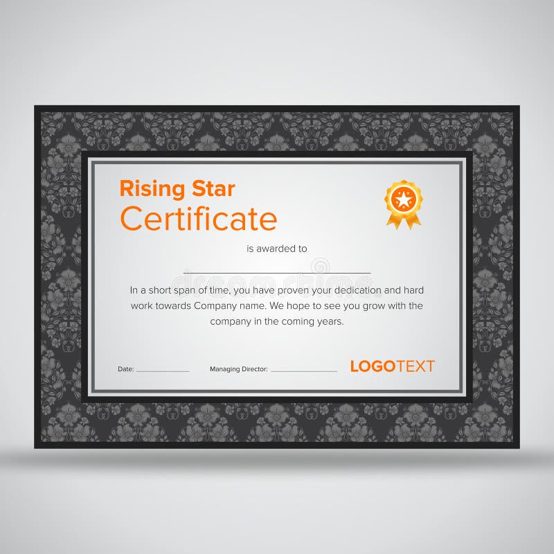 Framed Professional Grey Certificate Stock Vector - Illustration of ...