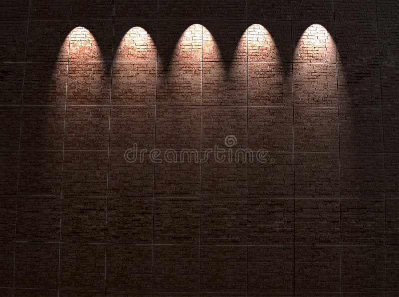 Framed Red Brick Wall Lighting, Architecture, Stock Photo - Image of ...