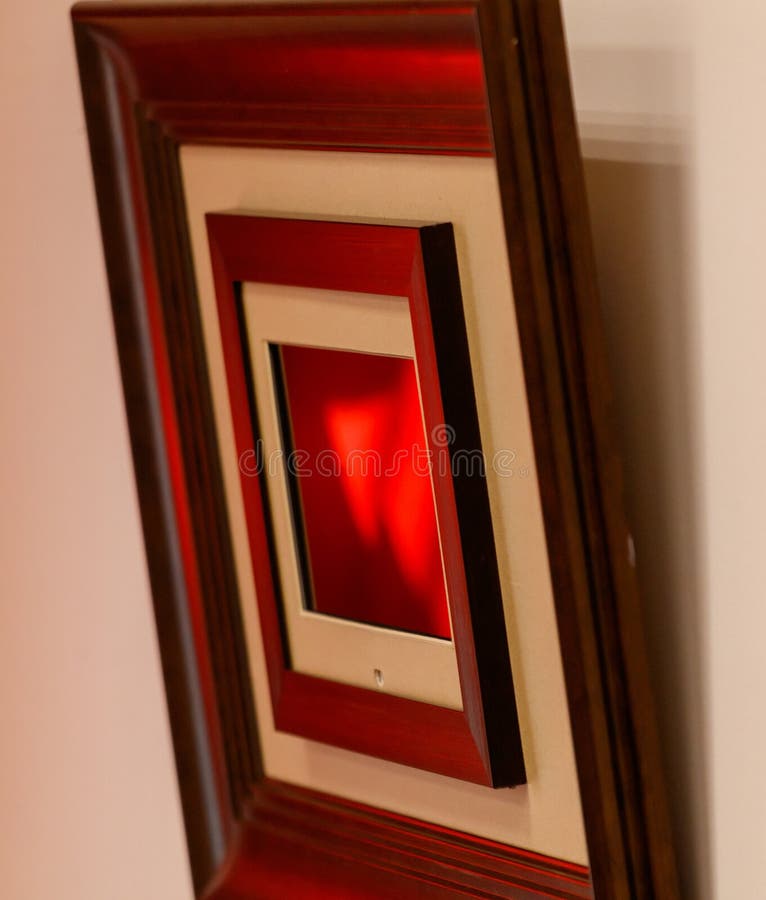 A Framed Red Square with a White Border Stock Image - Image of home ...