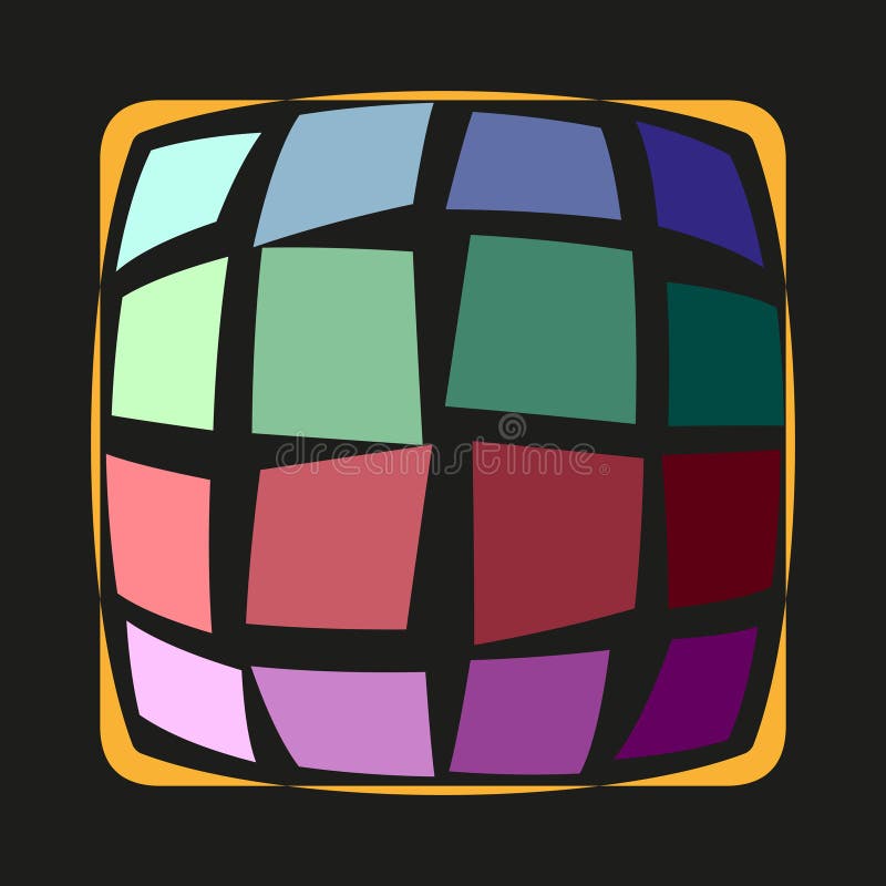 Framed Sphere Design. Bordered Circular Element. Colorful Ball Graphic ...