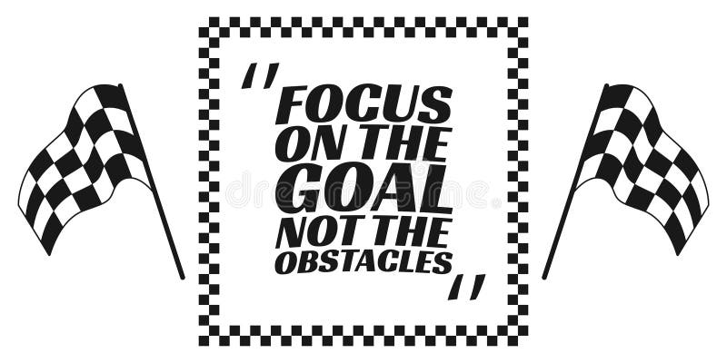 Framed Text, Motivational Slogan. Racing Design, with Checkerboard ...