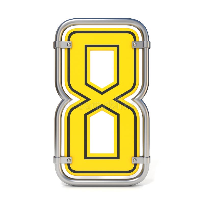 Framed Traffic Road Sign FONT Number 8 3D Stock Illustration ...