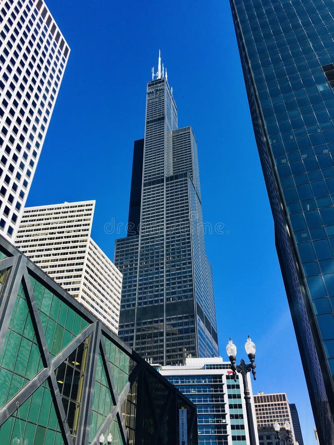 View from Willis Tower Chicago, USA Stock Image - Image of busy, view ...
