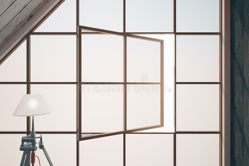 Framed window and lamp stock illustration. Illustration of business ...