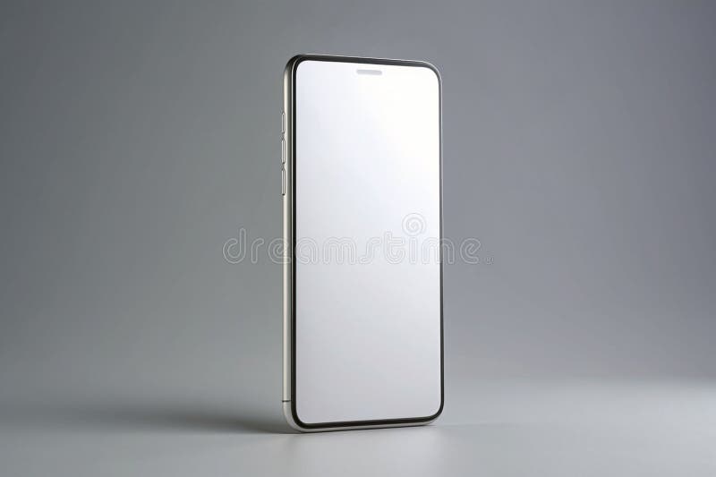 Frameless Phone on Grey Background, Generative Ai Stock Photo - Image ...