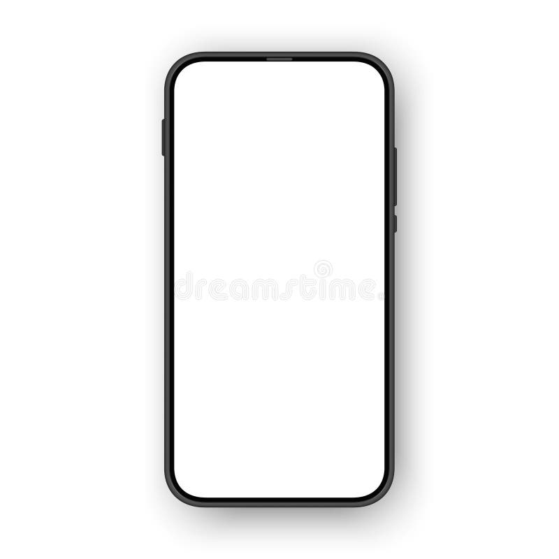 Frameless Phone with Thin Borders and Blank Empty Screen Stock Vector ...