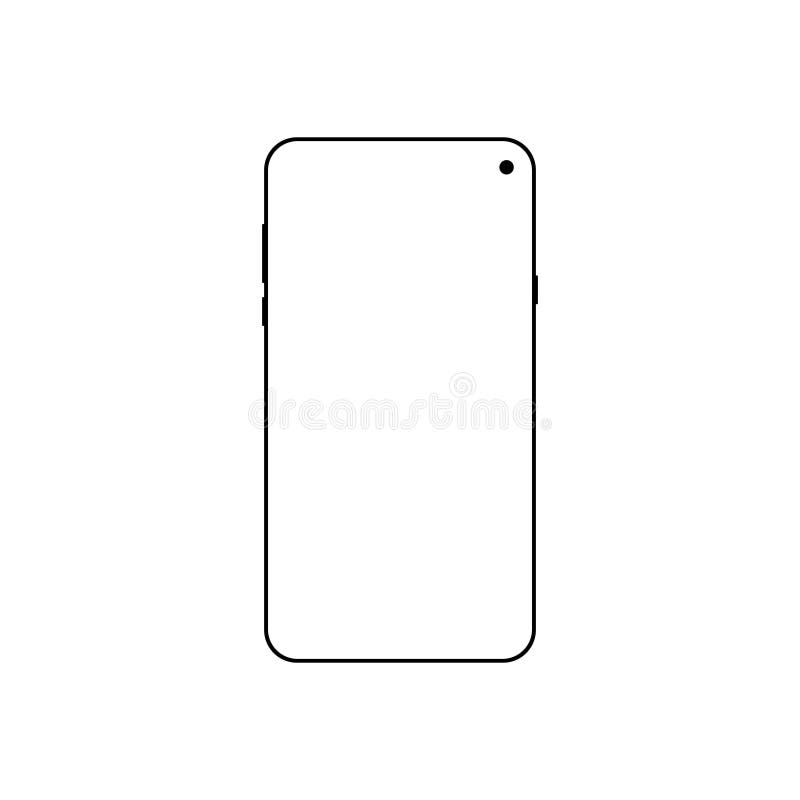 Frameless Smartphone Icon Vector. Black Modern Mobile Phone Image Stock ...