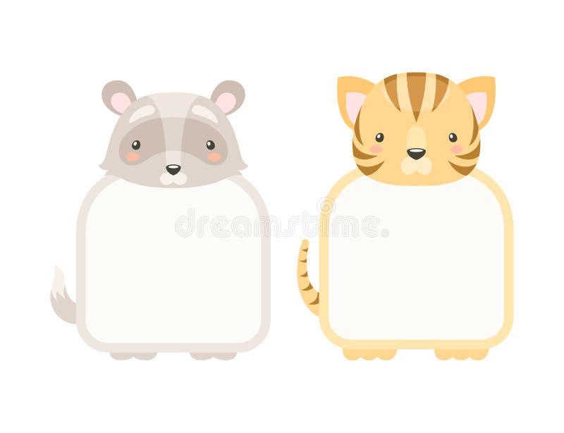 Frames with Animal Heads or Notebook Page for Notes Vector Set Stock ...