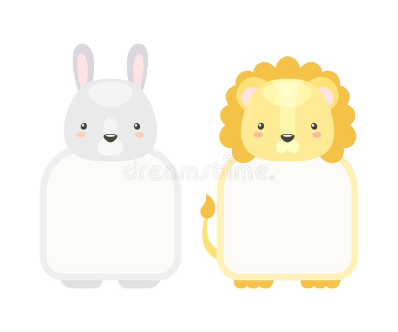 Frames with Animal Heads or Notebook Page for Notes Vector Set Stock ...