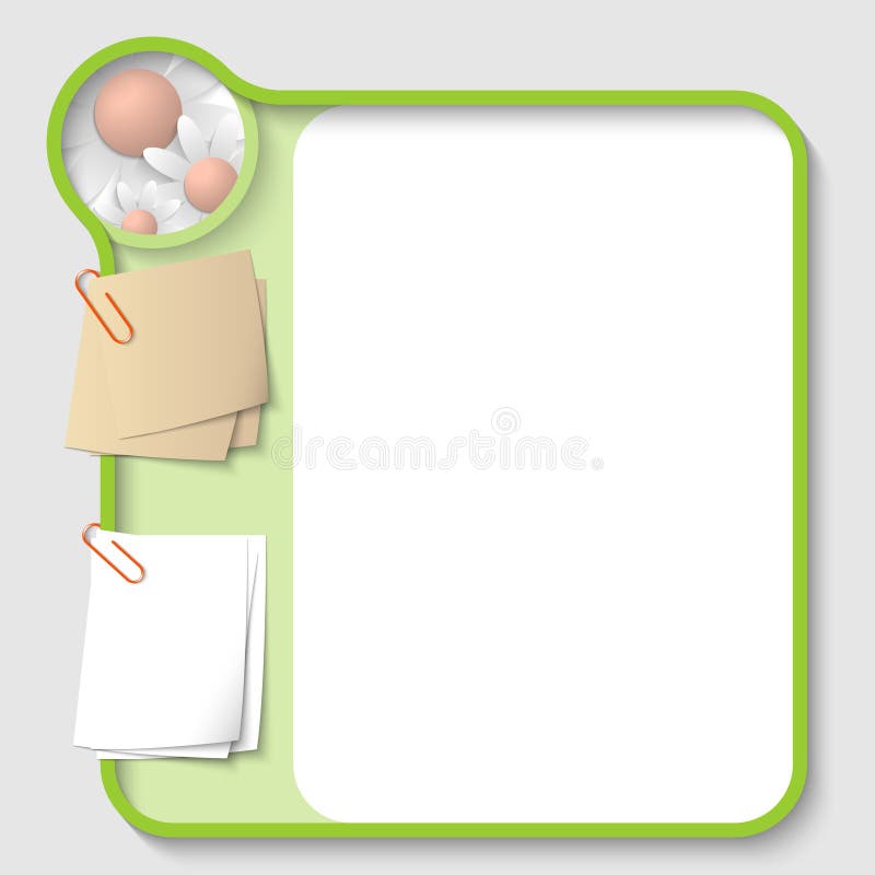 Frames for Any Text with Two Paper Clips and Flowers Stock Vector ...