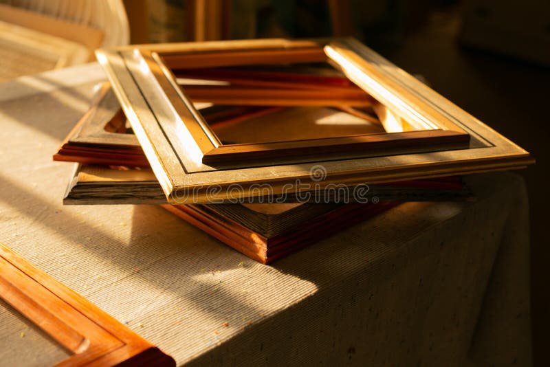 Frames of Backlit Pictures, with Shadows Cast from a Window Stock Photo ...