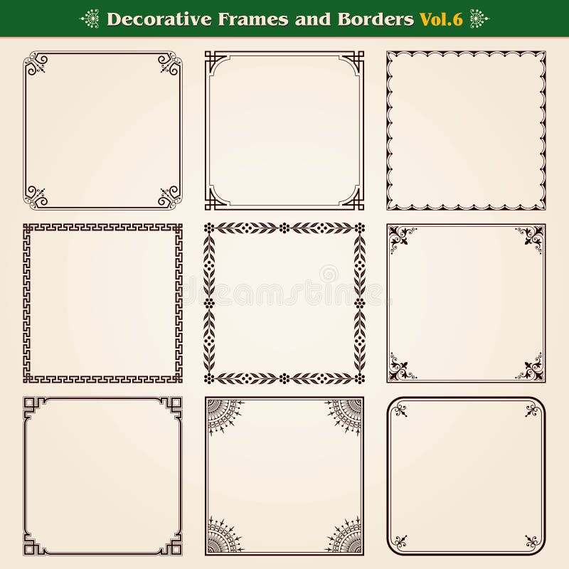 Decorative Frames and Borders Stock Vector - Illustration of design ...
