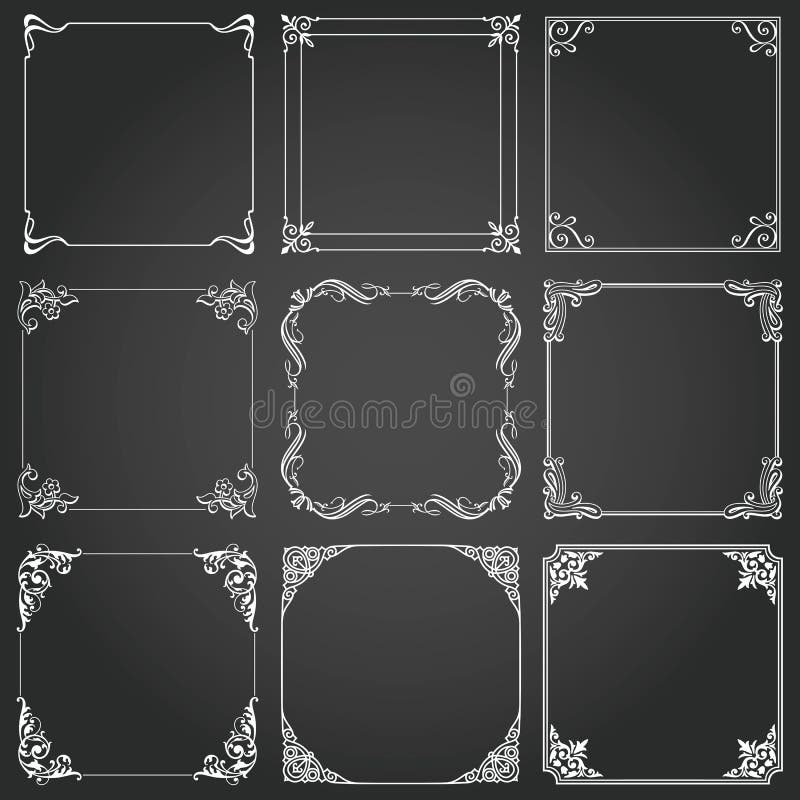 Frames and Borders Square Decorative Set Vector Stock Vector ...