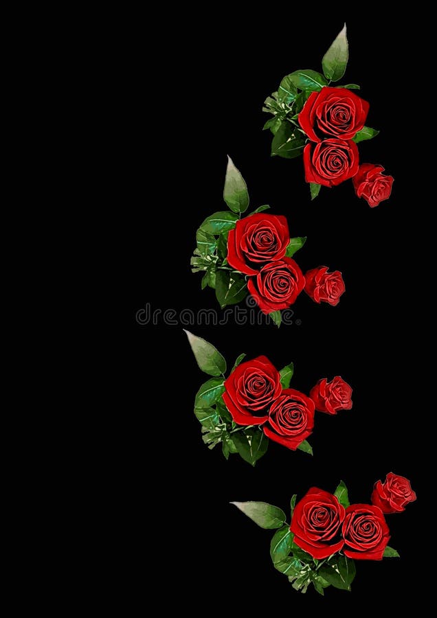 Three Roses Black Background Stock Illustrations – 157 Three Roses ...