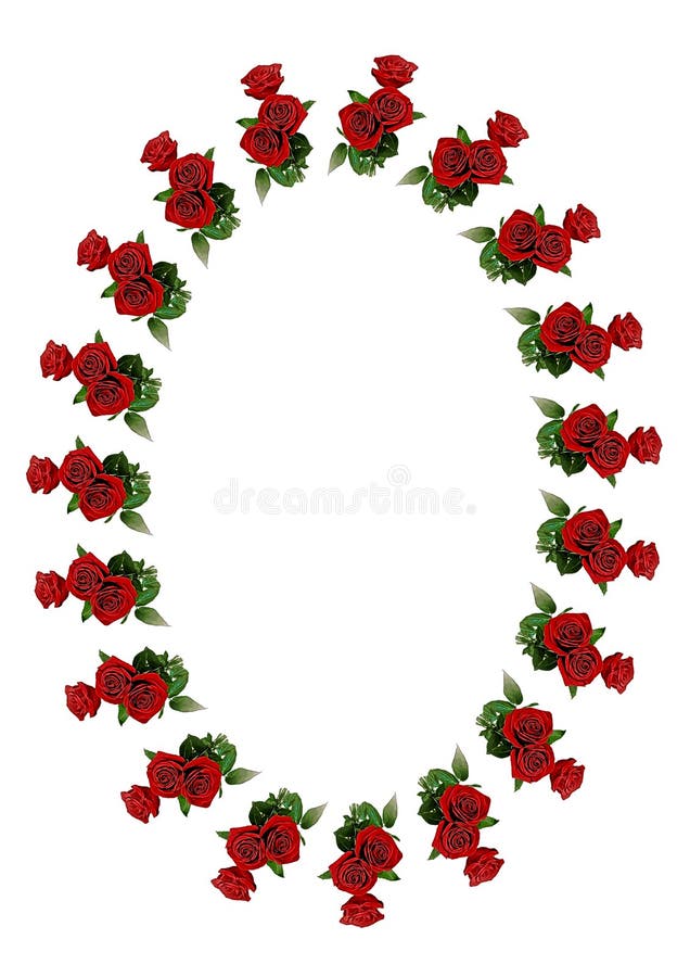 Frames - a Bouquet of Three Red Roses. Flowers on the White Background ...