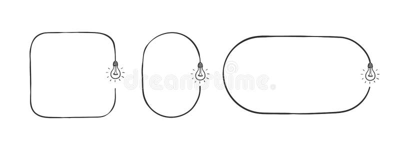 Frames with Bulbs. Frames Template. Hand-drawn Frames with Light Bulbs ...