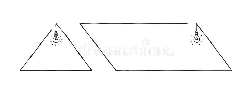 Frames with Bulbs. Rectangular and Triangular Frames. Hand-drawn Frames ...