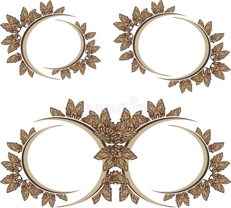 Frames with Circle Elements in Brown Key Isolated on White Stock Vector ...