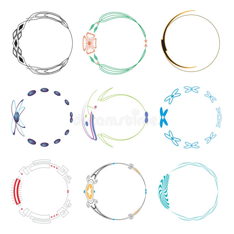 Frames Circle 01 stock vector. Illustration of collection - 39003740