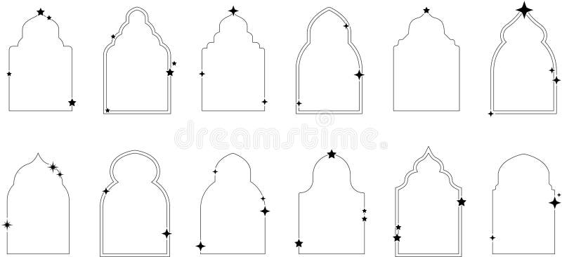 Frames Collection with Different Stars. Minimalistic Frames, Arches ...