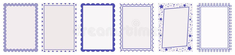 Frames Decoration for Greeting Cards, Hand Drawn Borders Set Stock ...