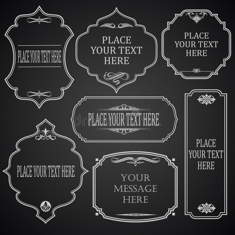 Frames Design in Blackboard Stock Vector - Illustration of blackboard ...