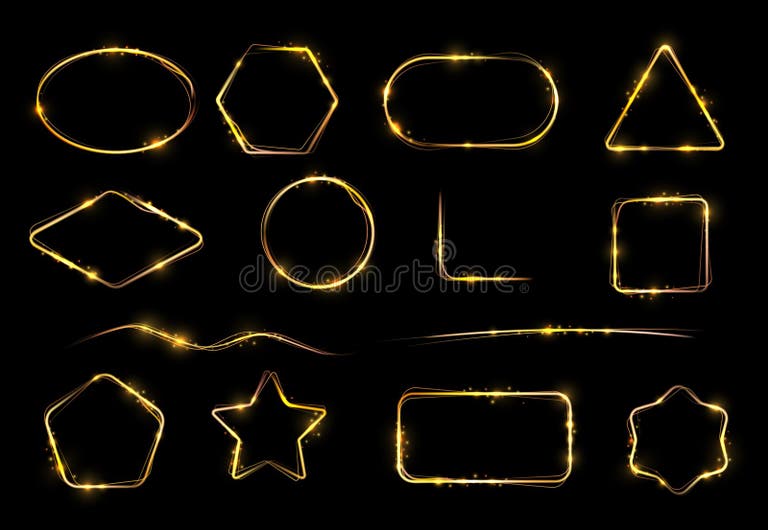 Gold Star Lines Corner Border Stock Illustrations – 32 Gold Star Lines ...