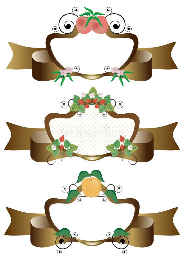 Frames with Fruit for Food Production. Stock Vector - Illustration of ...