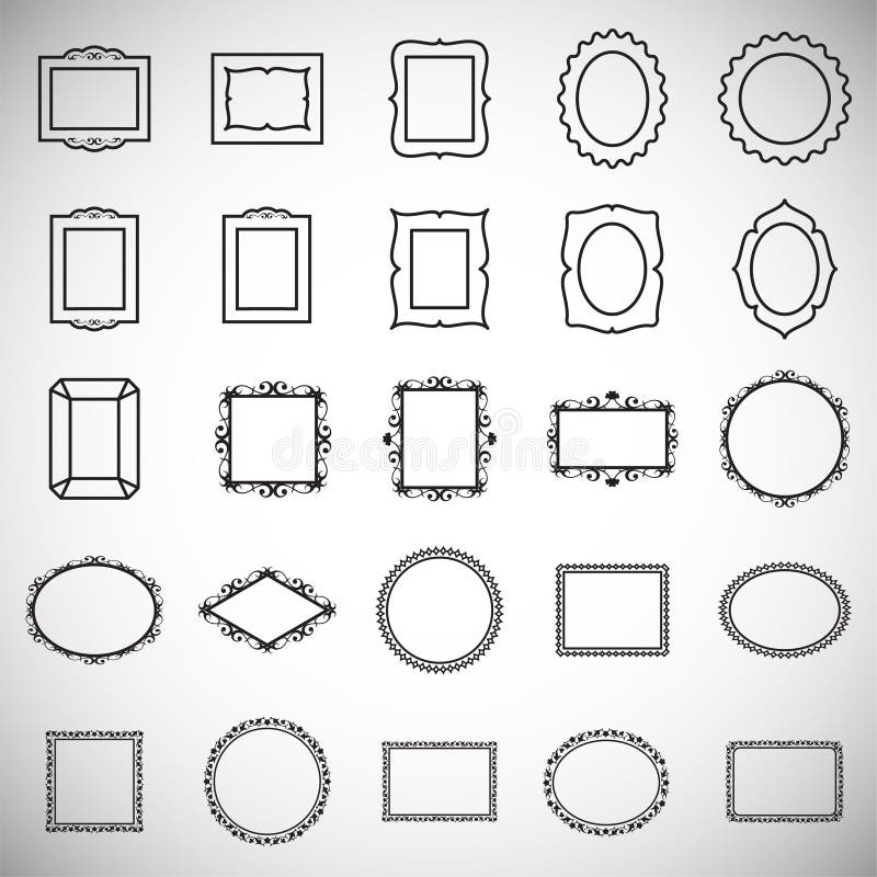 Frames Icons Set on White Background for Graphic and Web Design. Simple ...