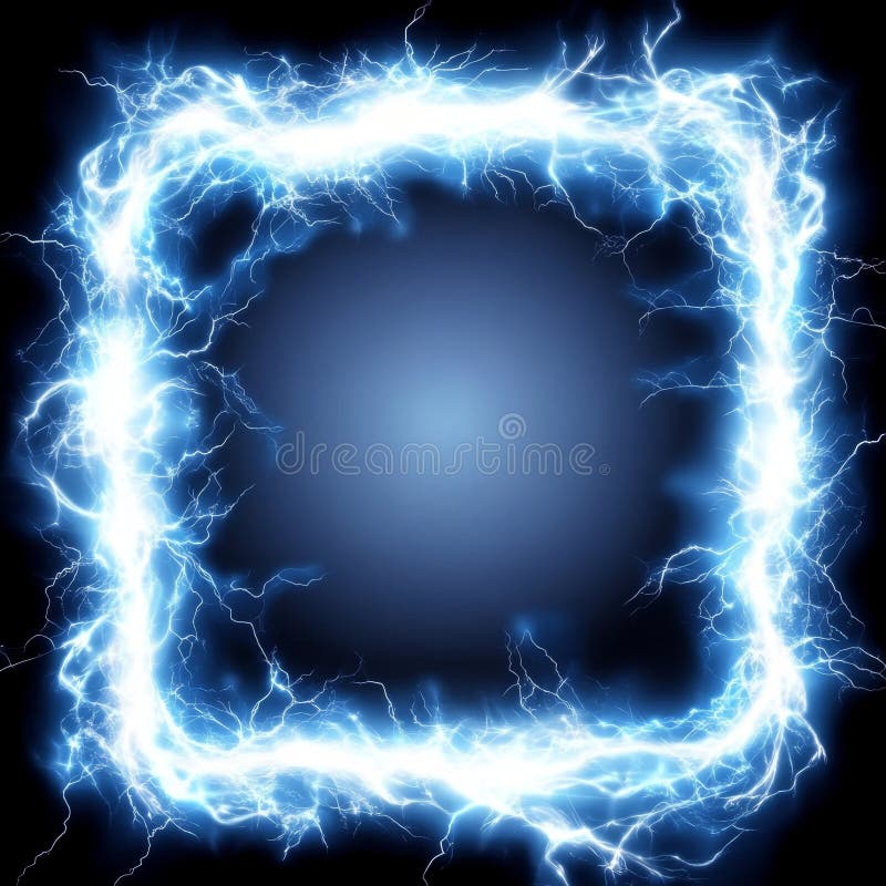 Frames with Lightning Effect, Blue Electric Borders and Thunderbolt ...