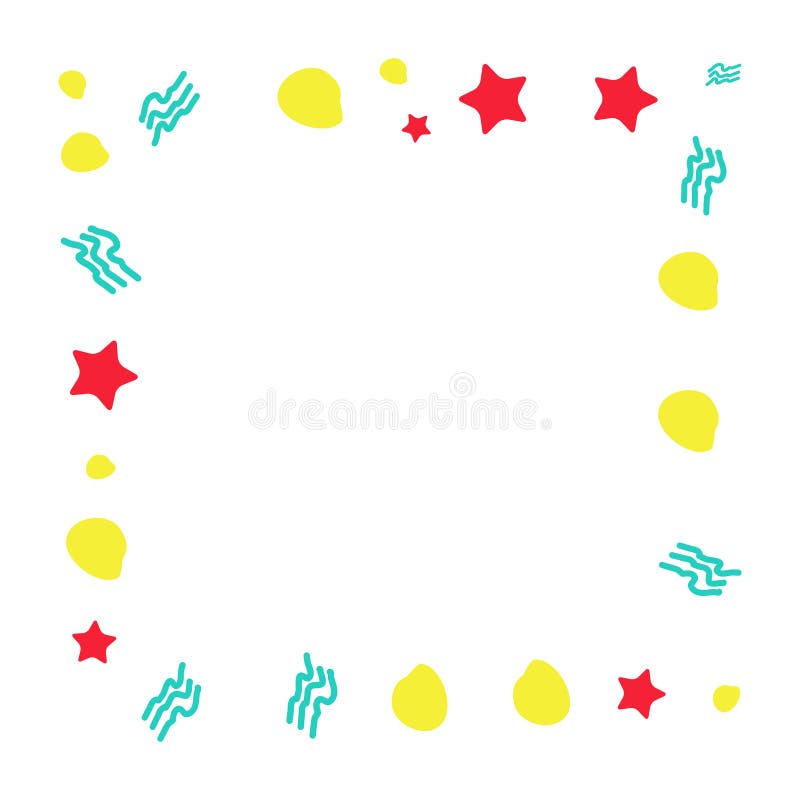 Frames Made of Summer Elements White Background. Stock Vector ...