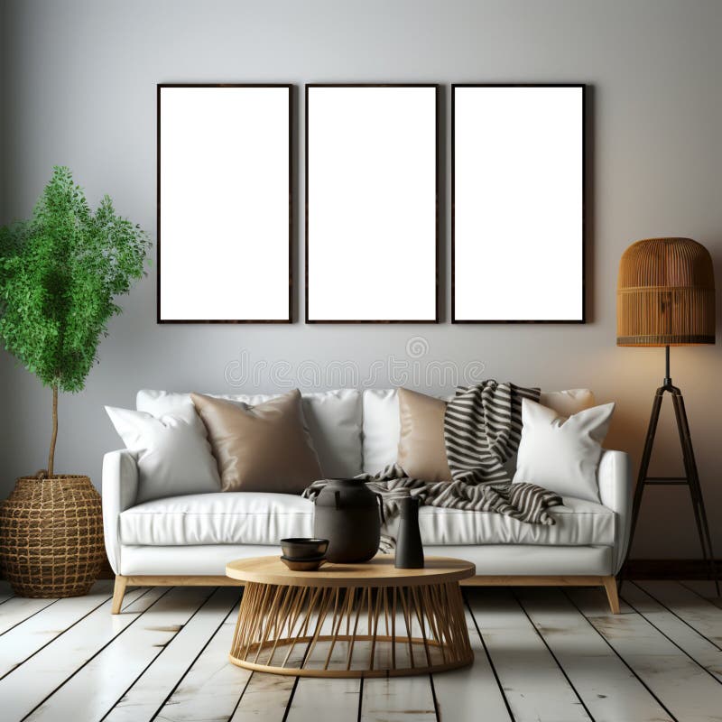 Frames Mockup, Couch and Frames Mockup, Living Room Photo Mockup ...