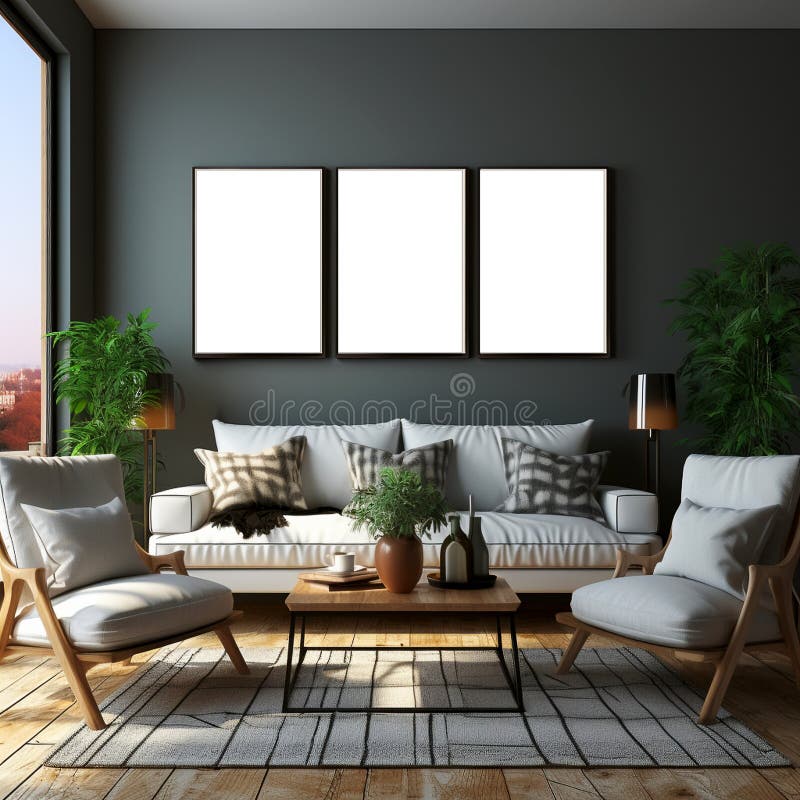 Frames Mockup, Couch and Frames Mockup, Living Room Photo Mockup ...