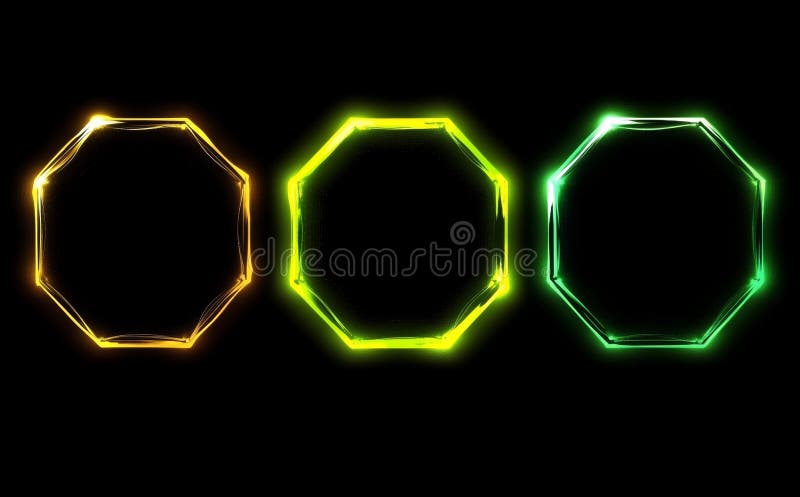 Frames with Neon Colors Glow Against a Dark Background, Ideal for ...