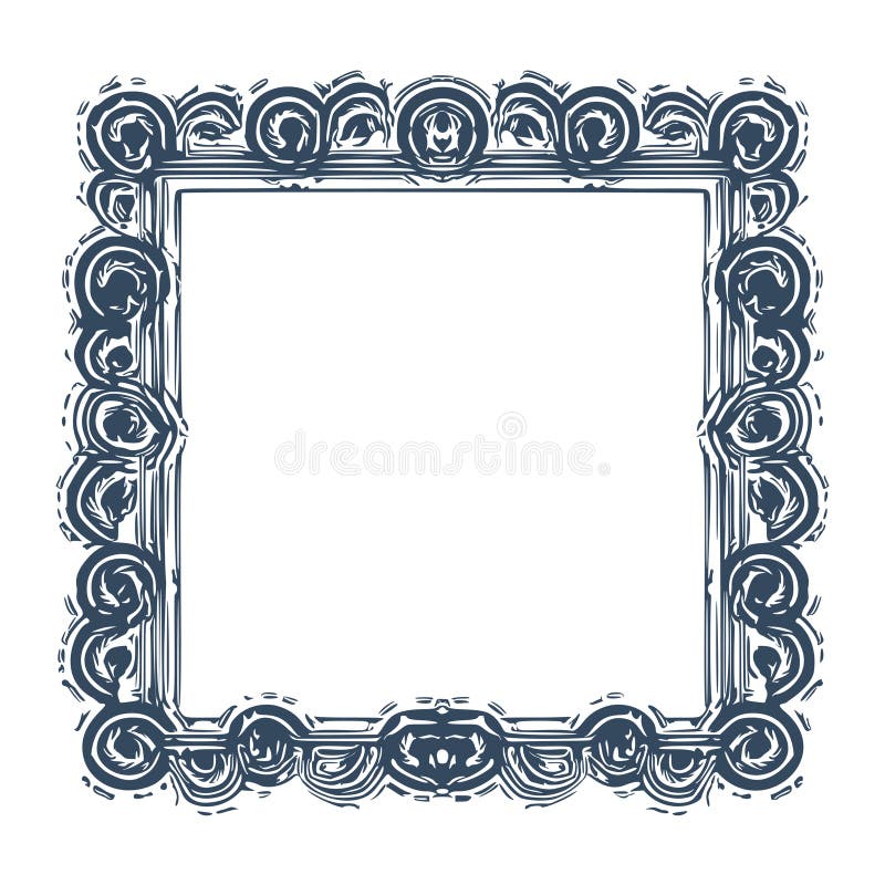 Frames in the Old Style. Retro Hand-drawn Illustration Stock ...
