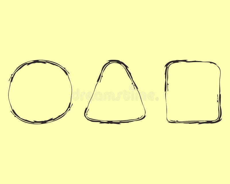 Frames Outline Set. Hand Drawn Decorative Doodle Black Ink Brush Stroke ...