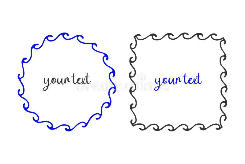 Frames Outline Set. Hand Drawn Decorative Doodle Brush Stroke Borders ...