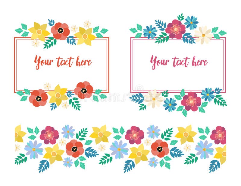 Frames and Pattern Spring Flowers Stock Vector - Illustration of crocus ...